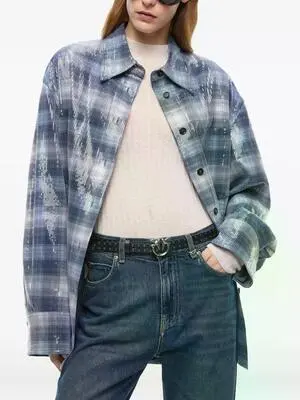 Pinko Oversized Checkered Sequin Overshirt