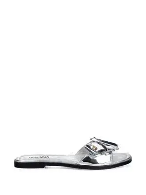 Moschino Silver Tone Sandals For Women