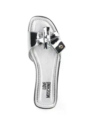 Moschino Metallic Bow Detail Slides