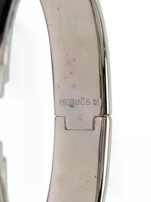 Hermès Enamel And Palladium Plated Metal Clic H Bracelet Pm