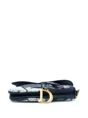 Dior Canvas Embroidered Tie Dye Saddle Bag Shoulder Bag