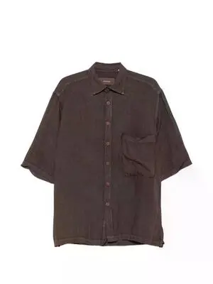 INLINUM Patch-pocket Short-sleeve Shirt - Brown