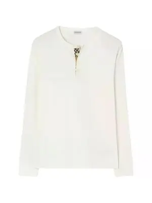 Burberry Long-sleeve Cotton Top - Neutrals