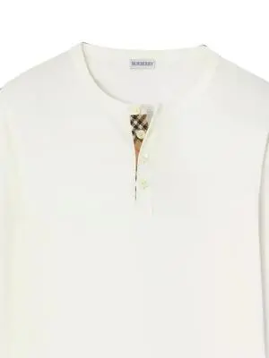Burberry Long-sleeve Cotton Top - Neutrals