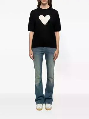 Zadig&Voltaire Heart-intarsia Cashmere T-shirt