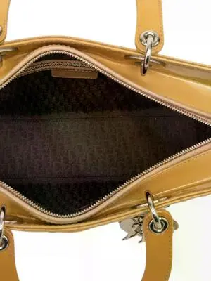 Dior Large Patent Cannage Lady Satchel - Neutrals
