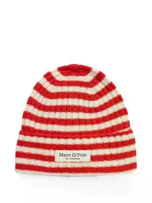 Marc O'polo Striped Beanie - Red