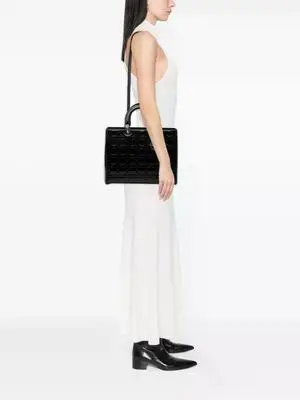 Dior Large Patent Cannage Lady Satchel