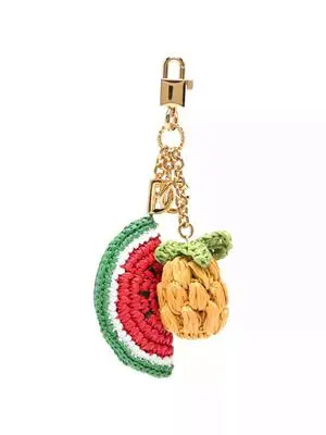 Dolce & Gabbana Fruit-charm Dg-logo Keyring - Neutrals
