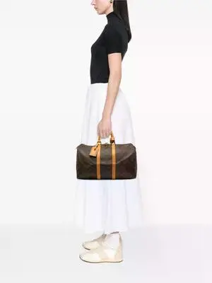 LOUIS VUITTON Monogram Keepall 45 Travel Bag - Brown