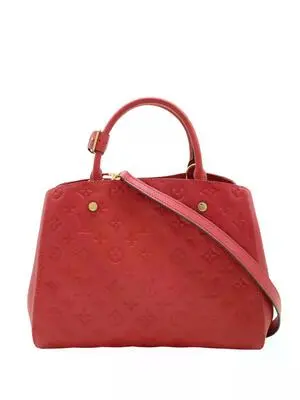 LOUIS VUITTON Monogram Empreinte Montaigne Mm Satchel - Red