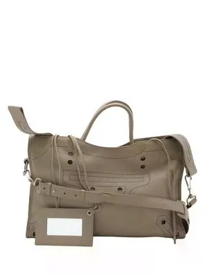 Balenciaga 2005-2026 Leather Motocross Blackout City Satchel - Brown