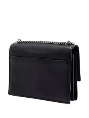 Saint Laurent Medium Grained Calfskin Monogram Sunset Crossbody Bag - Black