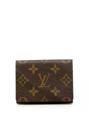 LOUIS VUITTON 1997 Monogram Envelope Business Card Holder - Brown