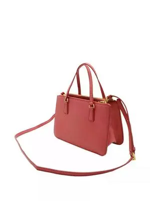 Prada Saffiano Lux Galleria Double Zip Satchel - Pink