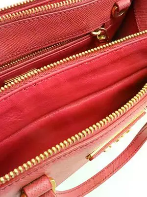 Prada Saffiano Lux Galleria Double Zip Satchel - Pink