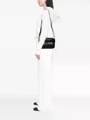 Celine Smooth Calfskin Logo Messenger Bag - Black