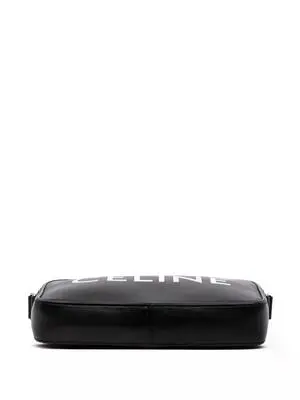 Celine Smooth Calfskin Logo Messenger Bag - Black