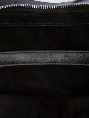 Celine Smooth Calfskin Logo Messenger Bag - Black
