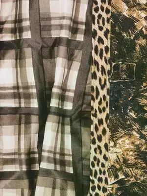 PIERRE-LOUIS MASCIA Checked Leopard-print Scarf