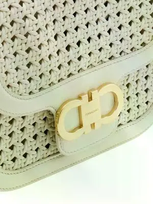 FERRAGAMO Double Gancini North-south Crossbody Bag