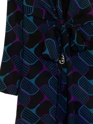 Gucci Horsebit Print Silk Dress - Black