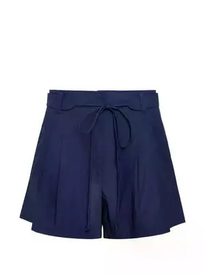 MARIE OLIVER Pleated Shorts With Belted Waist - Blue