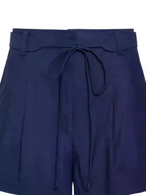 MARIE OLIVER Pleated Shorts With Belted Waist - Blue