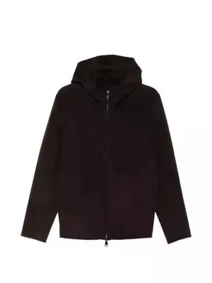 GIORGIO BRATO Hooded Wool Jacket - Brown