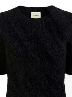 Khaite Bouclé Short-sleeve Top - Black