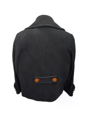 See By Chloé 2010s Leather-button Single-breasted Wool Coat