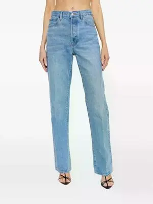 FRAME Vertical High Rise Straight Leg Jeans
