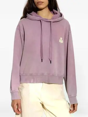 MARANT ETOILE Salmy Logo Drawstring Hoodie - Purple