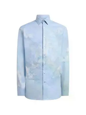Etro Cotton Shirt With Placed Pegaso Motif