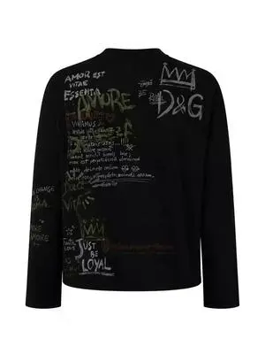 Dolce & Gabbana Graphic Print Raw-cut Sweater