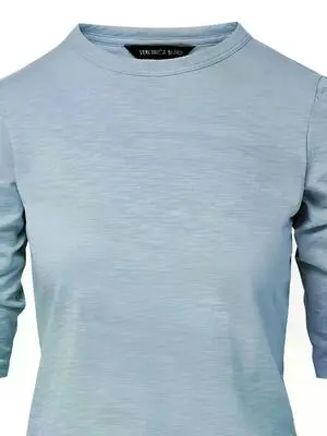 Veronica Beard Waldorf Ruched-sleeve T-shirt - Blue