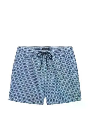 Tommy Hilfiger Geometric Print Drawstring Swim Shorts - Blue