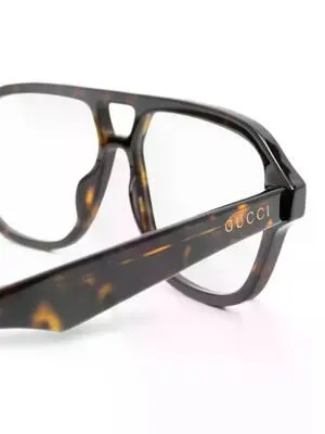 Gucci Tortoiseshell Pilot-frame Glasses