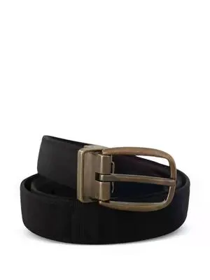 Dolce & Gabbana Belt With Antique-effect Brass Buckle - Black
