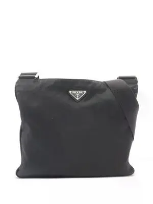 Prada 2000s Triangle-logo Messenger Bag - Black