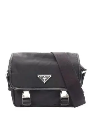 Prada Re-nylon Tessuto Saffiano Messenger Bag - Black