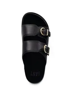 Gant Buckle Detail Leather Slides