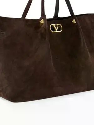 Valentino Garavani Large Suede Shopping Bag - Brown