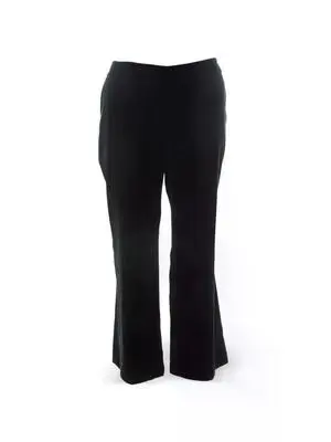 Alexander McQueen Velvet High-waisted Trousers - Black