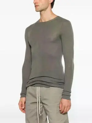 Rick Owens Ribbed Round Neck Long Sleeve Sweater