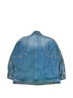 TORISHÉJU Washed Draped-detail Denim Jacket
