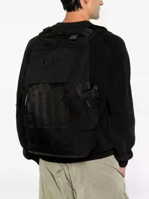 C.P. COMPANY Logo-embroidered Multi-pocket Backpack - Black