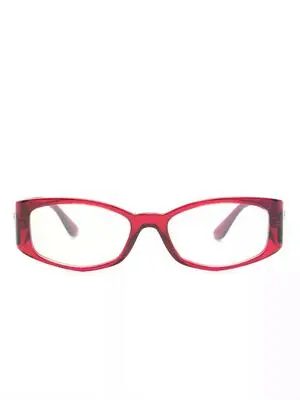 Versace Medusa Plaque Rectangle-frame Glasses - Red