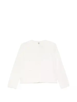 TOTEME Compact-knit Pocket-detail Cardigan - White