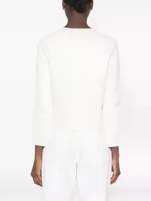 TOTEME Compact-knit Pocket-detail Cardigan - White